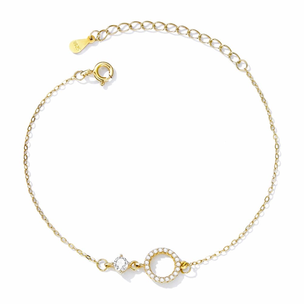 Solid 925 Signature Silver Circlet Gold Layered Bracelet - 925 ...